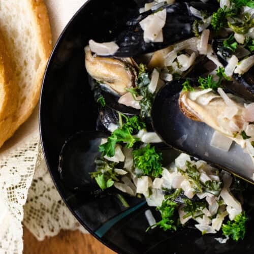 Mussels Steamed in Wine and Cream from Belgium - The Foreign Fork