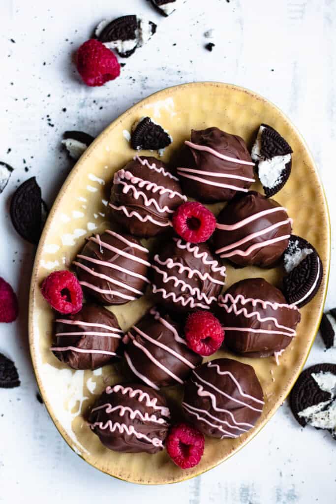 Oreo Truffles with Raspberry Filling - The Foreign Fork