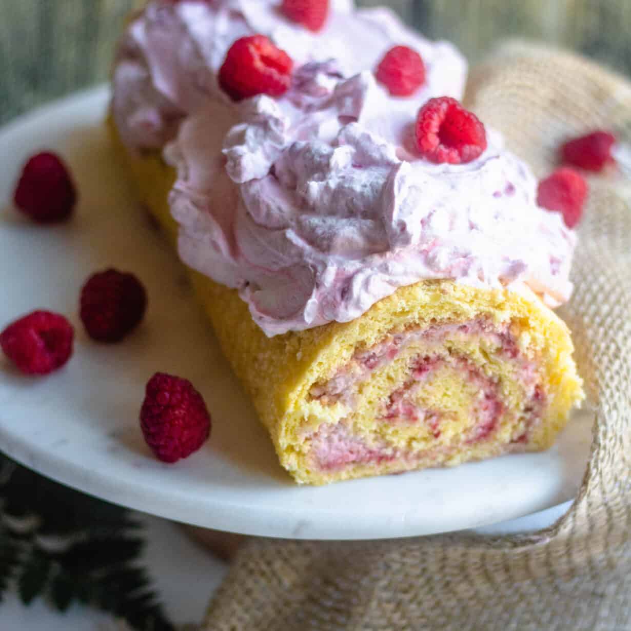 Swiss Roll Recipe with Raspberry Cream Filling - The Foreign Fork