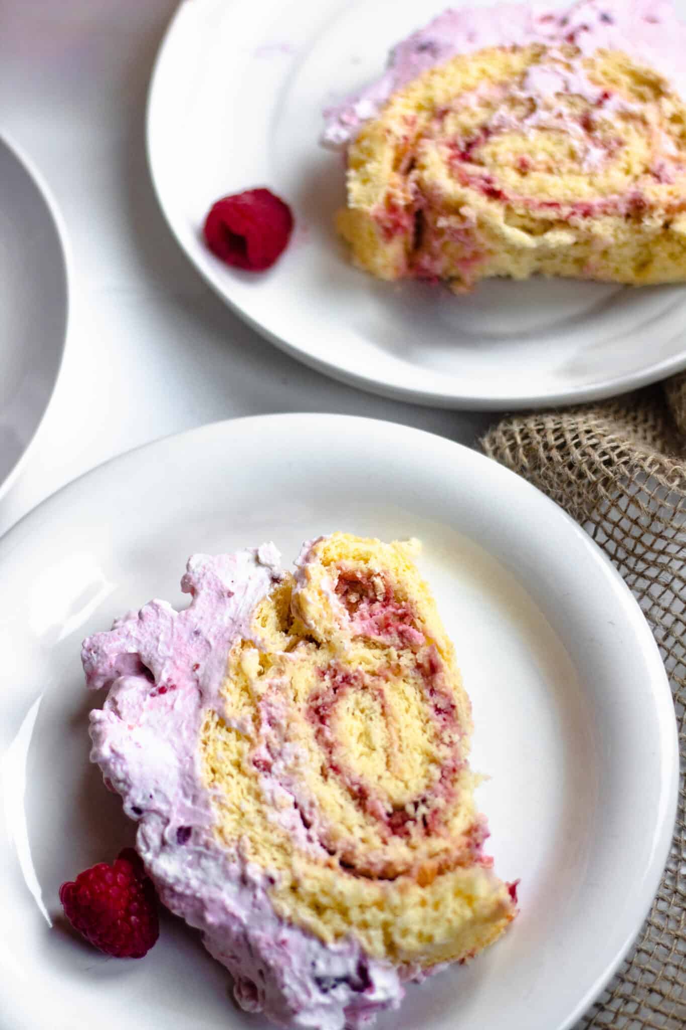 Swiss Roll Recipe with Raspberry Cream Filling - The Foreign Fork