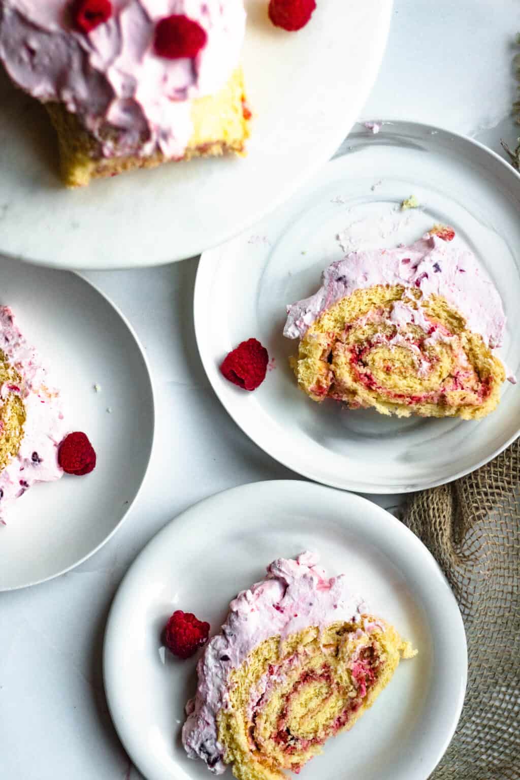 Swiss Roll Recipe with Raspberry Cream Filling - The Foreign Fork