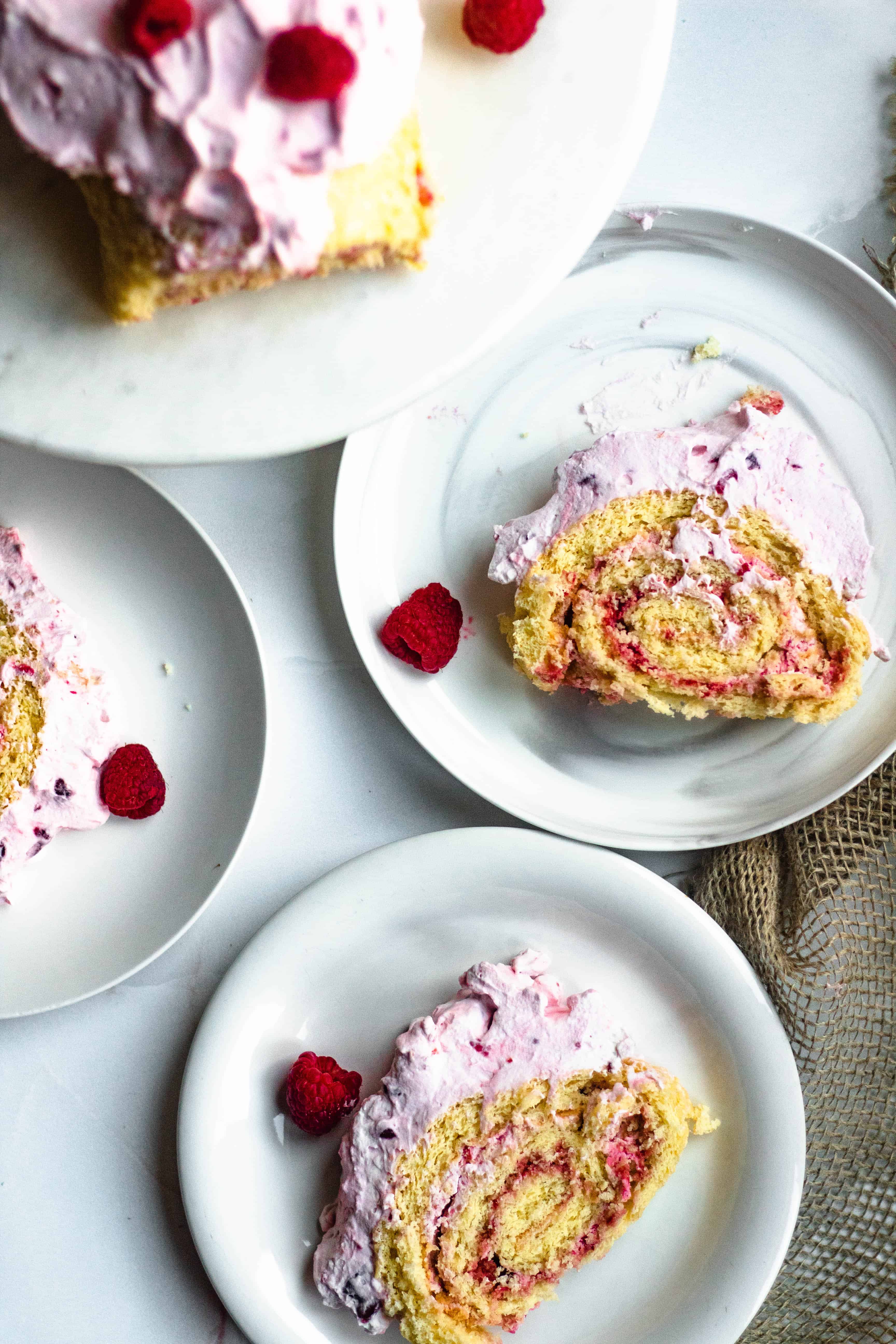 Swiss Roll Recipe with Raspberry Cream Filling - The Foreign Fork