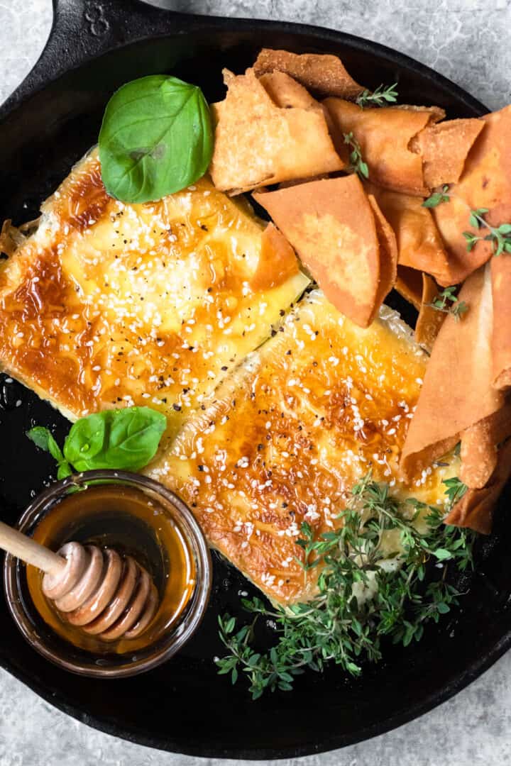 Fried Feta Cheese with Phyllo Dough and Honey - The Foreign Fork