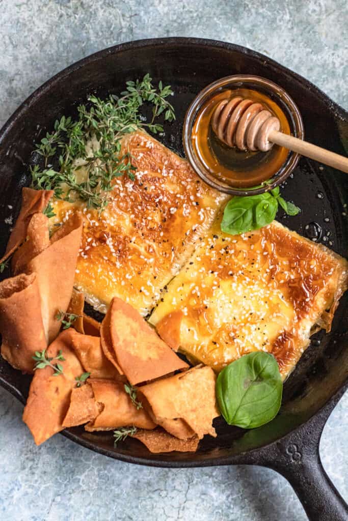 Fried Feta Cheese with Phyllo Dough and Honey - The Foreign Fork