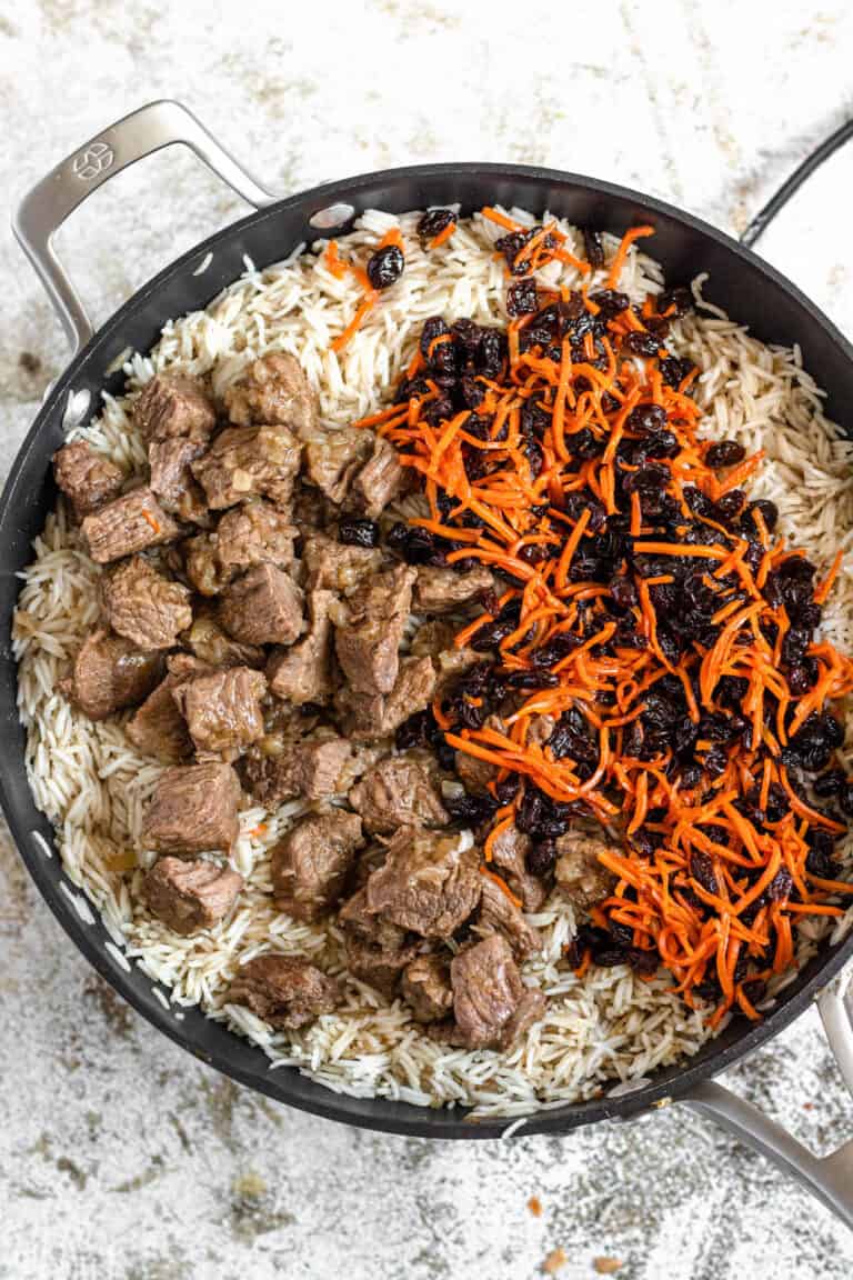 Kabuli Pulao (Spiced Lamb Pilaf) from Afghanistan - The Foreign Fork