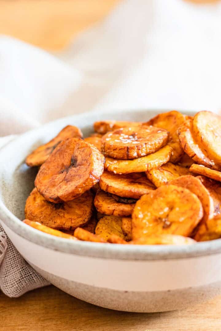 Sweet Plantain Chips - A Crispy, Salty Snack! - The Foreign Fork