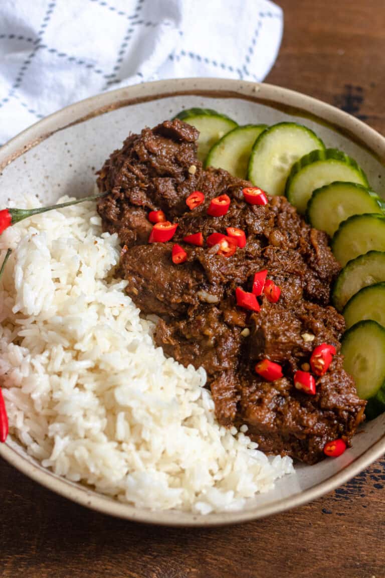 Beef Rendang - Cooked Tender in Coconut Milk - The Foreign Fork