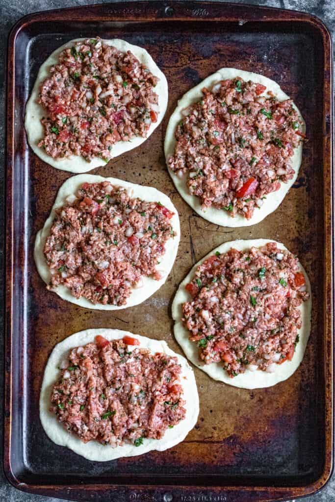 Sfiha Recipe - Middle Eastern Appetizer or Street Food - The Foreign Fork