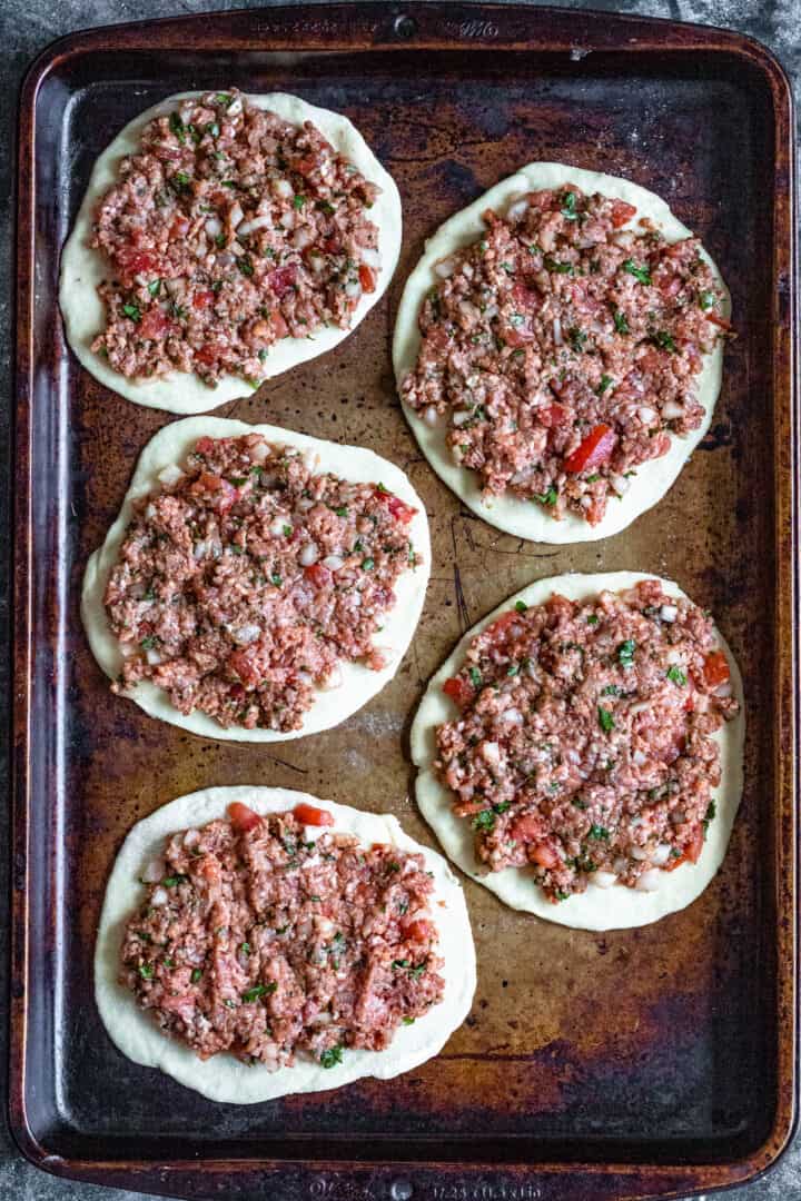 Sfiha Recipe - Middle Eastern Appetizer or Street Food - The Foreign Fork