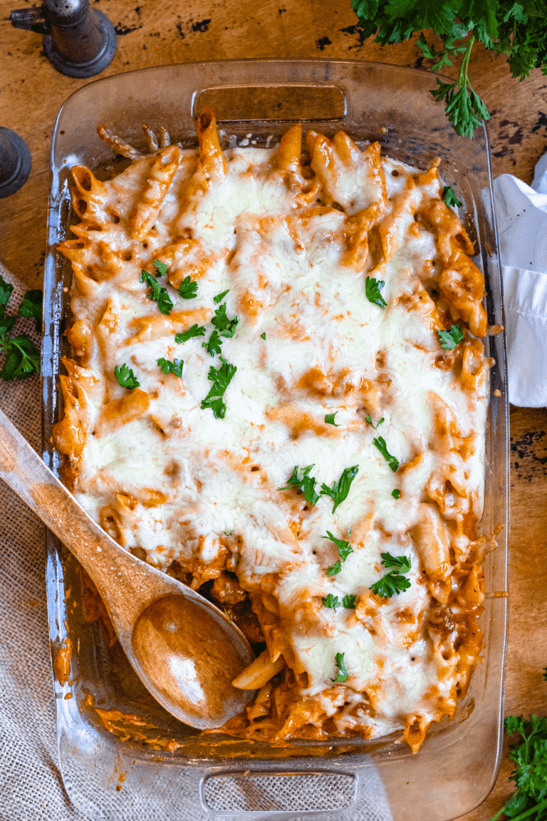 Baked Mostaccioli Recipe - Creamy Pasta!- The Foreign Fork