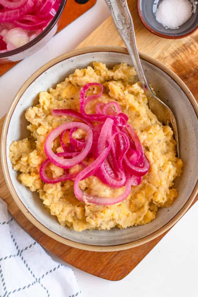 Mangu - (Mashed Plantains) A Dominican Breakfast - The Foreign Fork