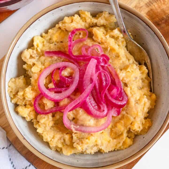 Mangu - (Mashed Plantains) A Dominican Breakfast - The Foreign Fork