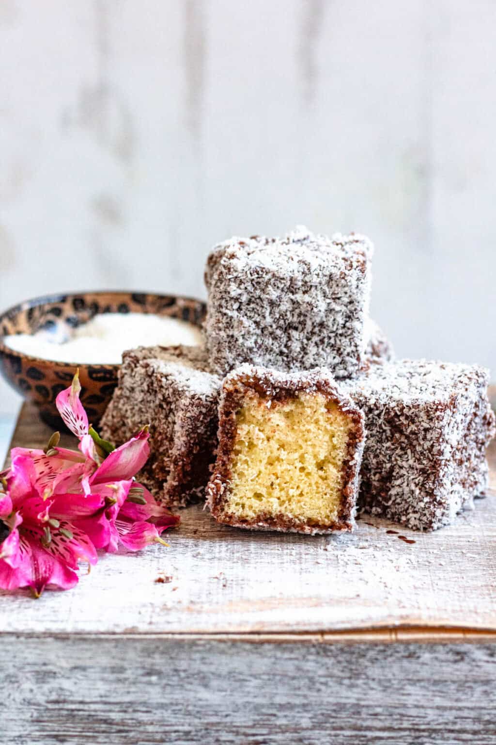 Lamingtons - Chocolate Coconut Sponge Cake- The Foreign Fork